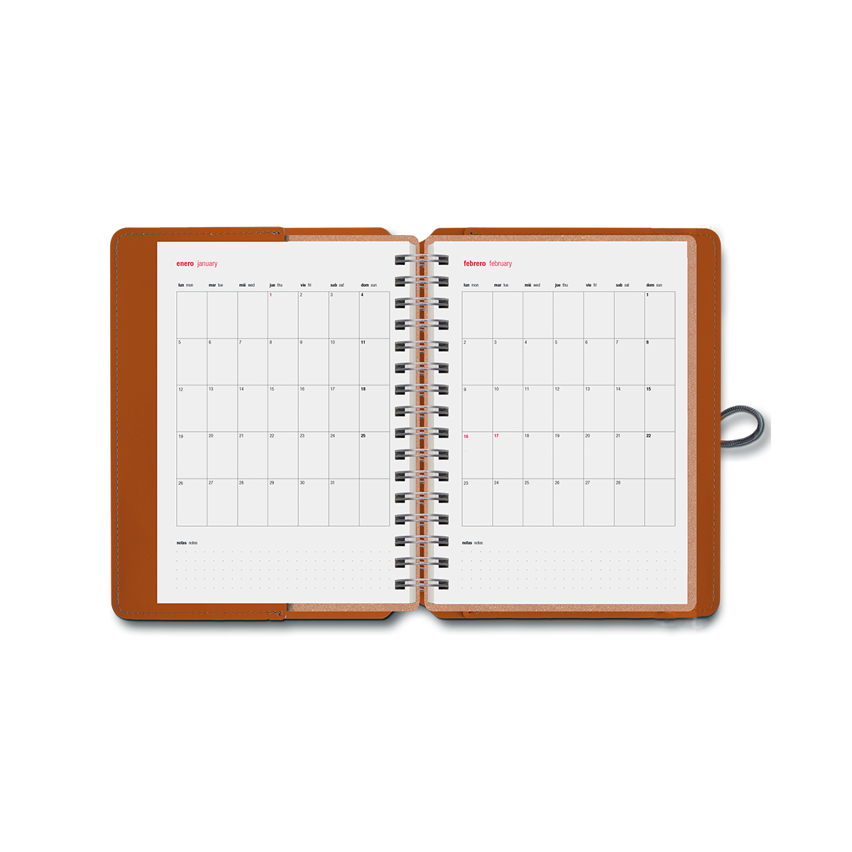 Agenda Classic Button Mattone A5 Diaria VacaValiente