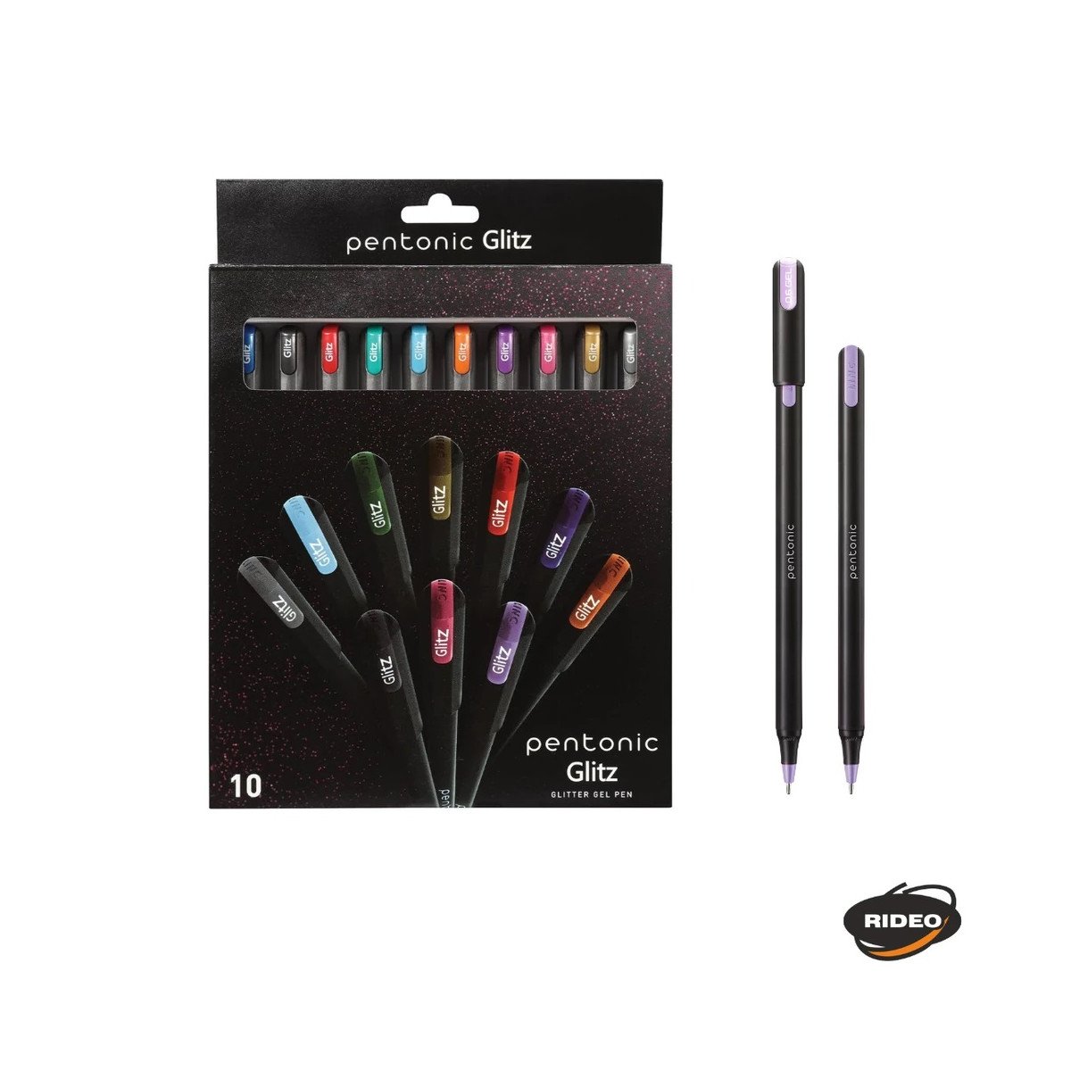 Bolígrafo Gel Pentonic blíster x10 colores glitter Linc